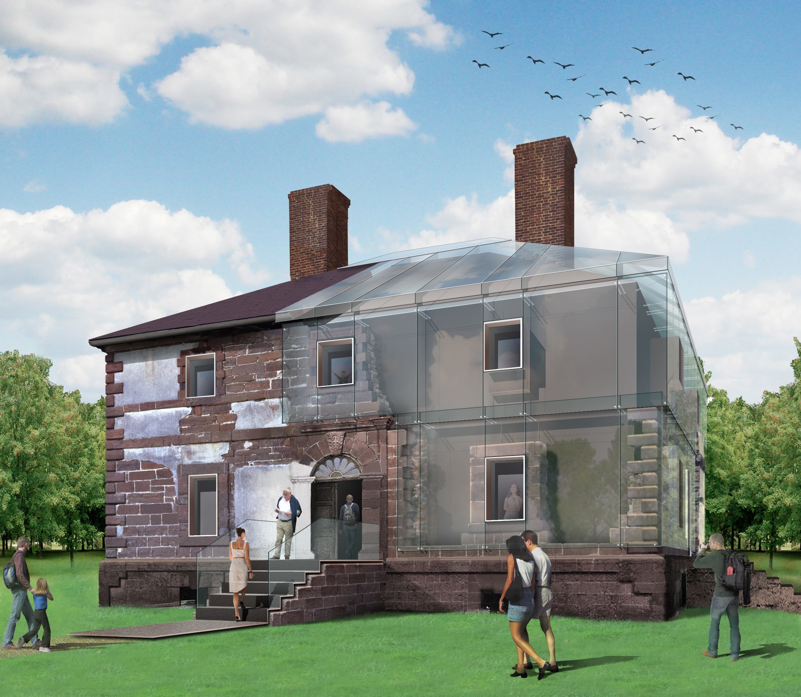 Machado and Silvetti to Encase Historic Menokin House in Glass