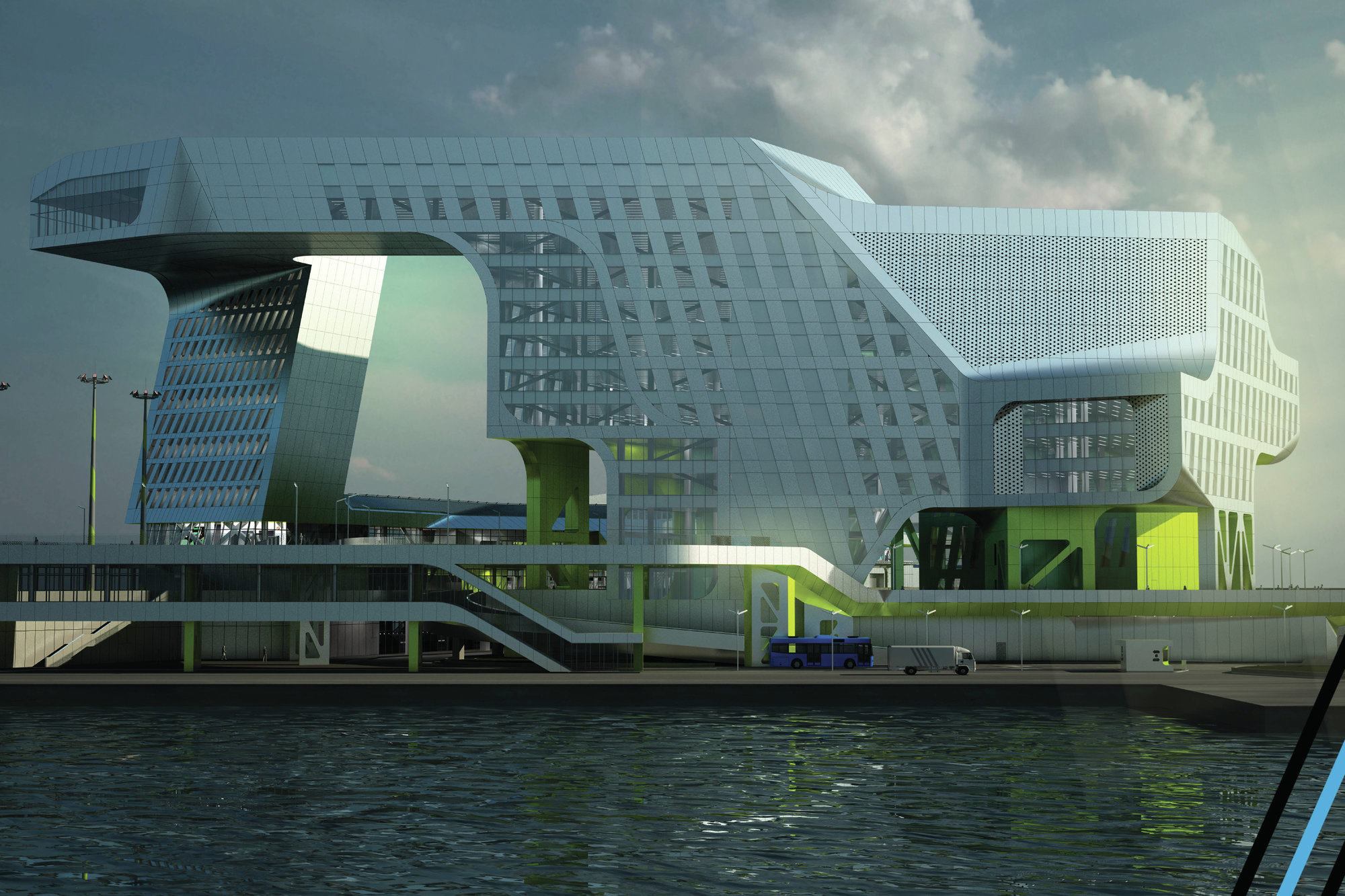 New Keelung Harbor Service Building, Designed by Neil M. Denari Architects