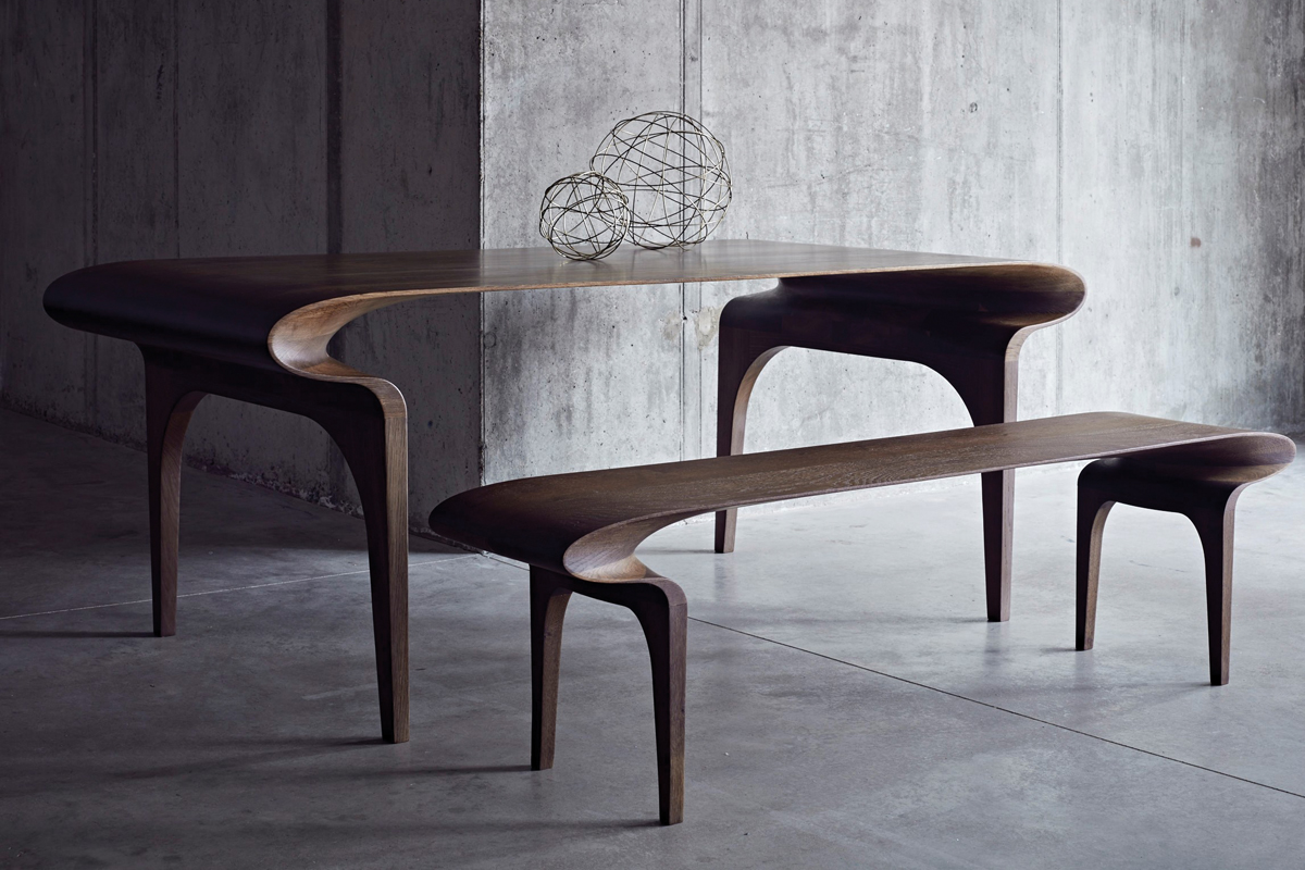 Three Wood Tables with Curve Appeal