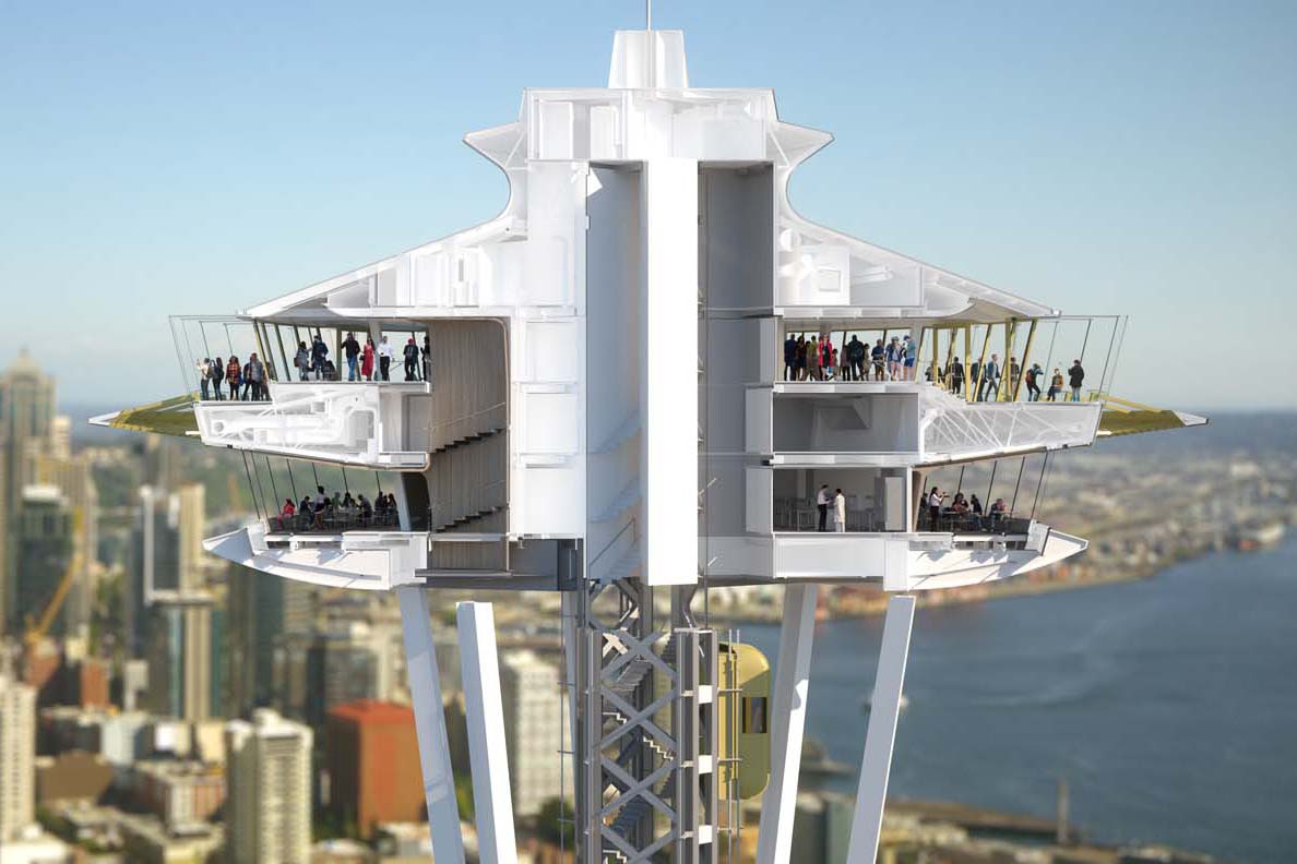 Space Needle Revolving Restaurant Watch: Space Needle's New All Glass