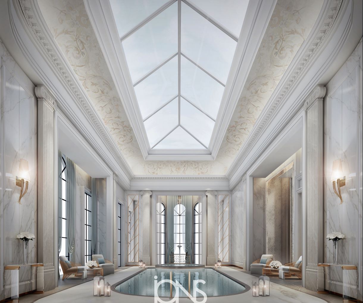 Indoor pool in Neoclassical Style Interior - Architect Magazine