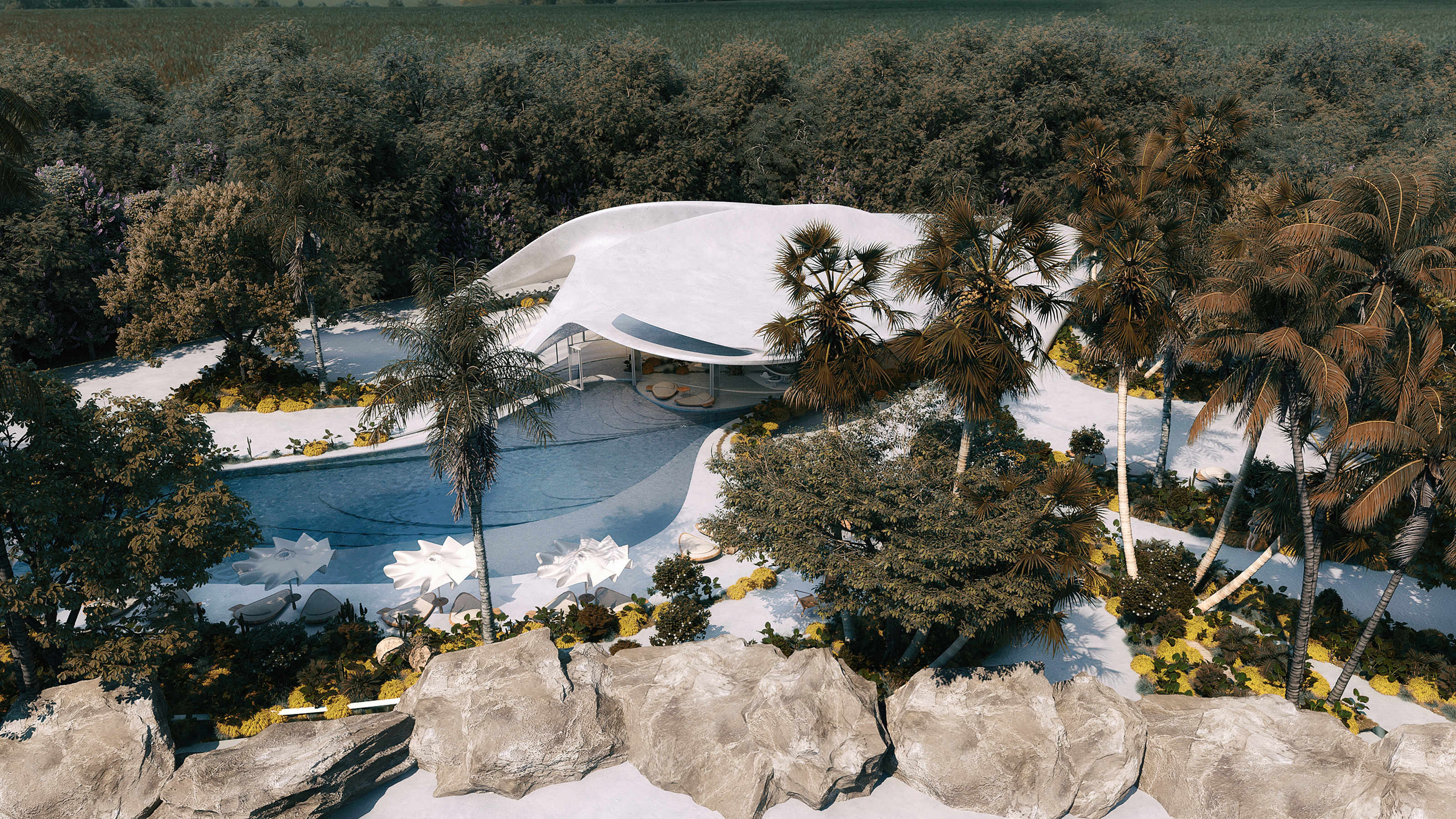“Villa G01” Mask Architects Designs Curvaceous Luxury Villa Nestled In ...