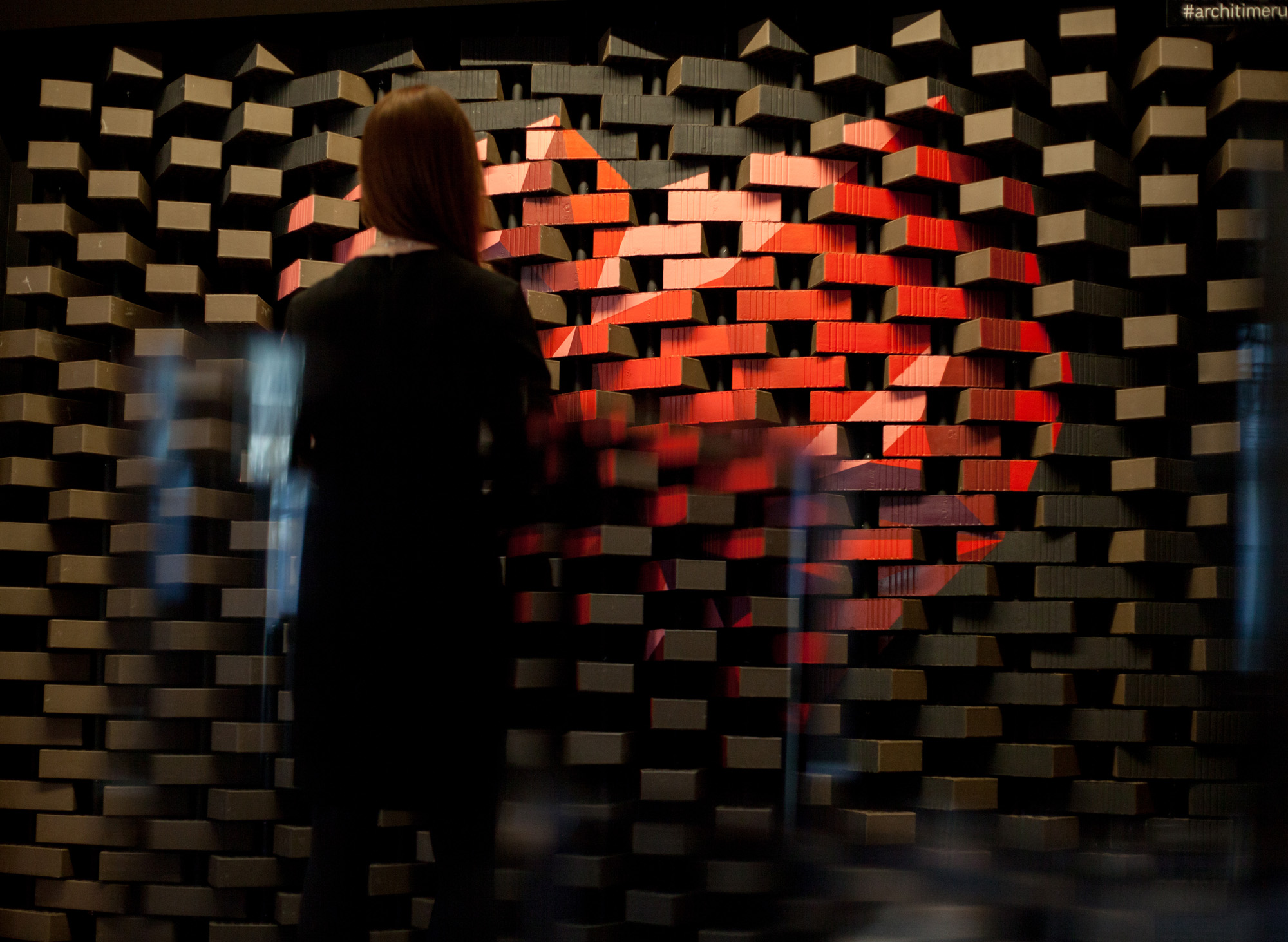 Kinetic art installation. Dynamic brick wall by ARCHITIME design group ...