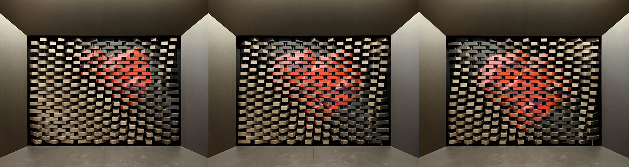Kinetic art installation. Dynamic brick wall by ARCHITIME design group ...
