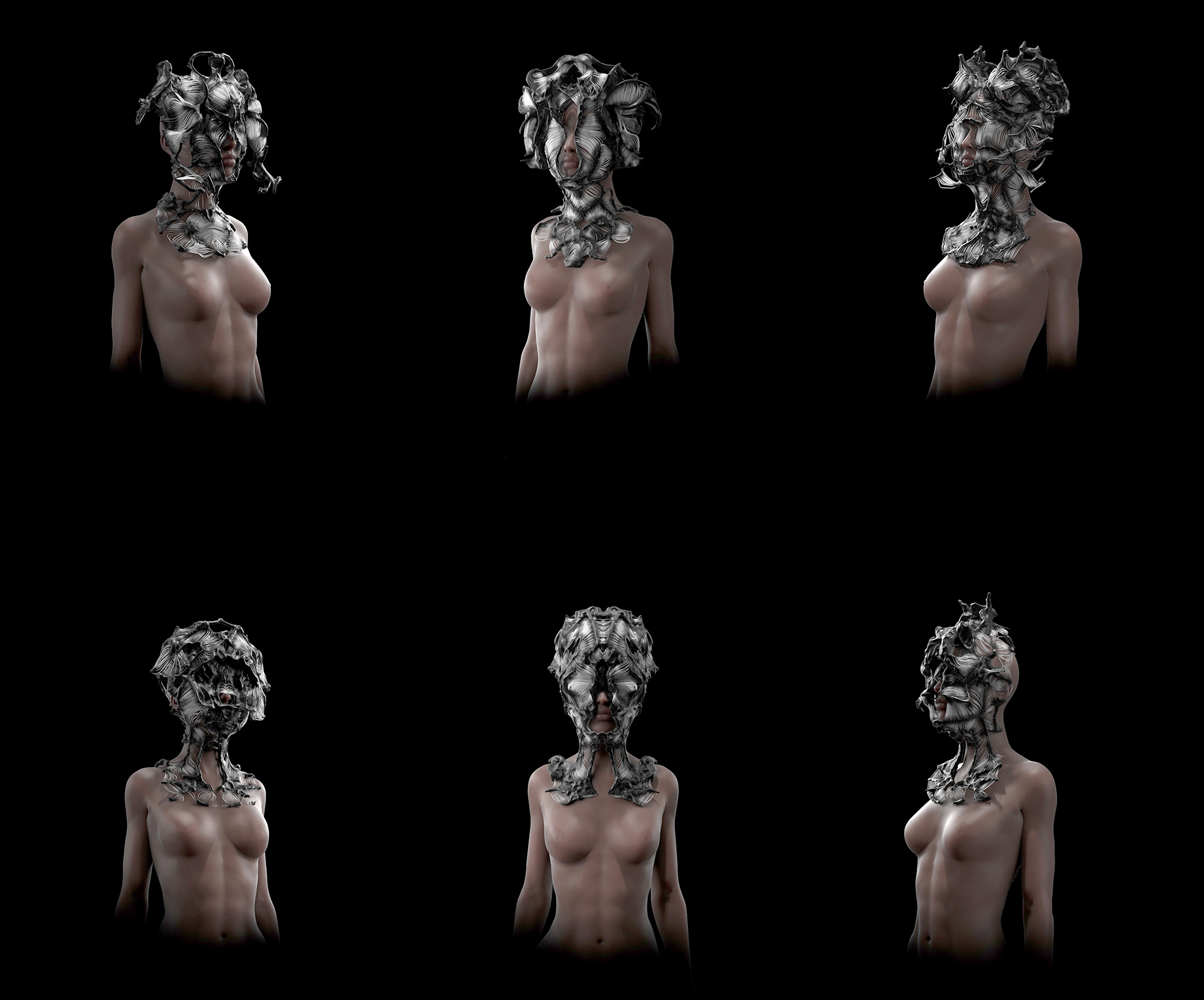Neri Oxman Designs Rottlace, a Series of 3D-Printed Masks for Björk