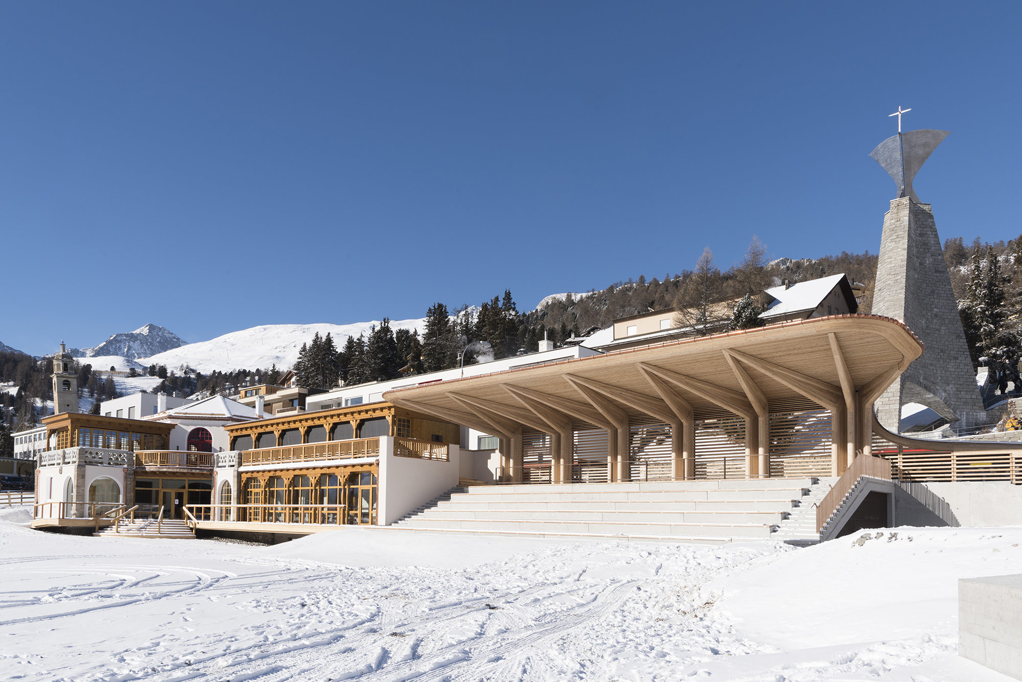 Kulm Eispavillon Canopy Glulam Structure