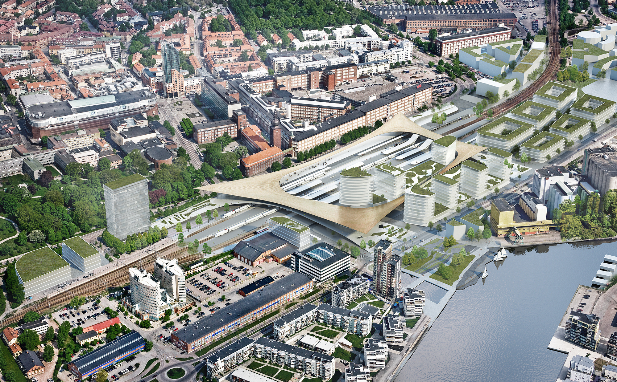 BIG Unveils New Transportation Center for Sweden